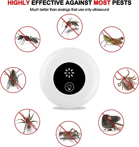 Ultrasonic Plug in Pest Repellent Indoor, Non-Toxic Humans and Pets Safe, for Rats Mice Flea Insects Mosquitoes Spiders Ants Roaches Bugs, Ariie Pest Control for Home Office Warehouse Hotel