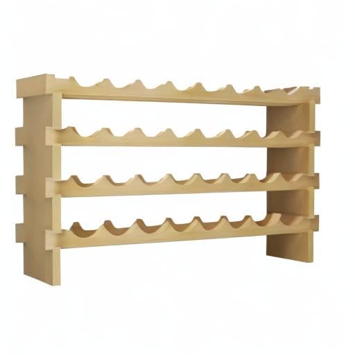 soges Wine Rack 32 Bottle Stackable Wine Storage Wood Wine Display Racks Free Standing Wine Shelf, BY-WS4832M
