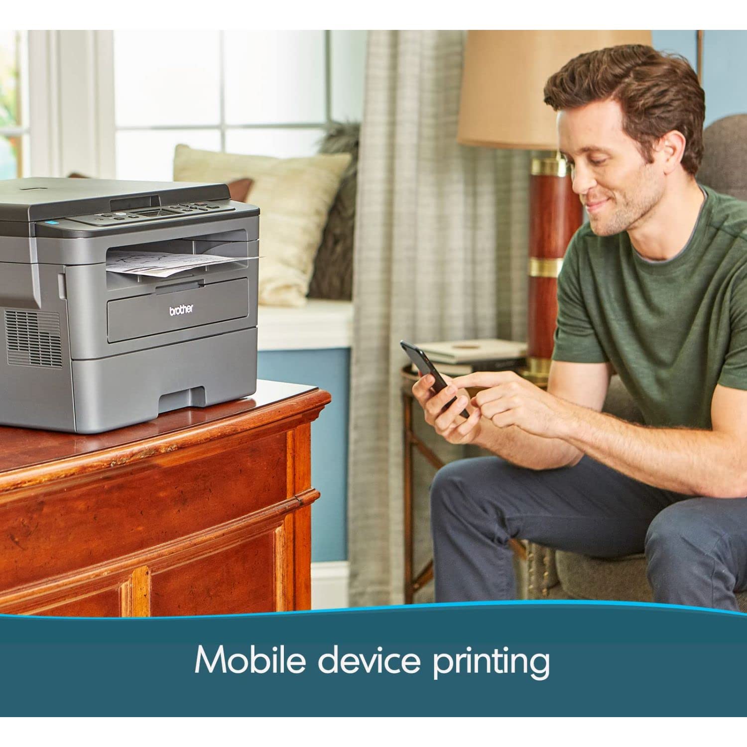 Brother Monochrome Laser HLl2390DW, Wireless Networking, Duplex Printing, Refresh Subscription and Amazon Dash Replenishment Ready
