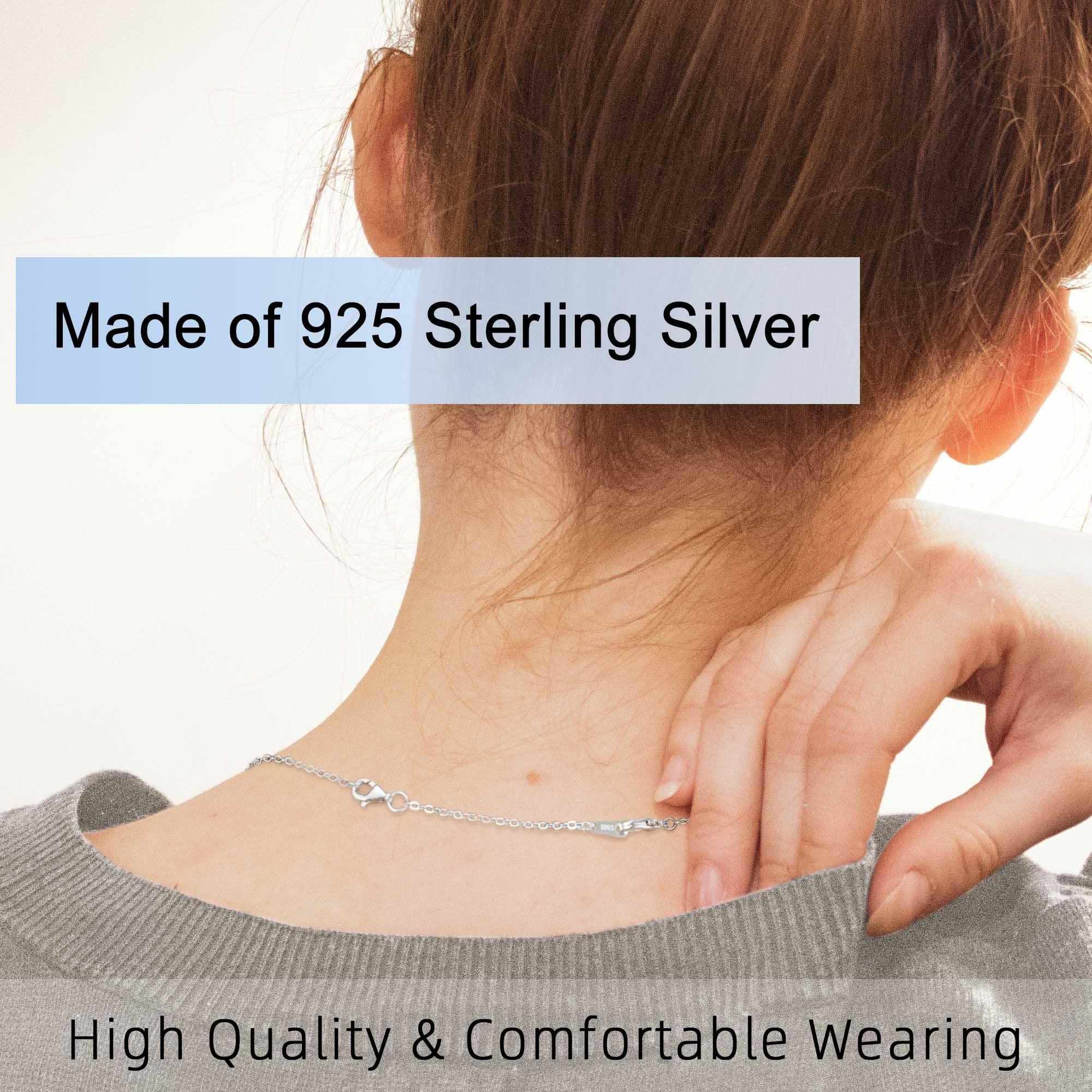 Sterling Silver Necklace Extenders for Women Necklace Extender Silver Chain Extension Bracelet Extender Sterling Silver Chain Extenders for Necklaces 3 Piece Set(1, 2, 3 inch)