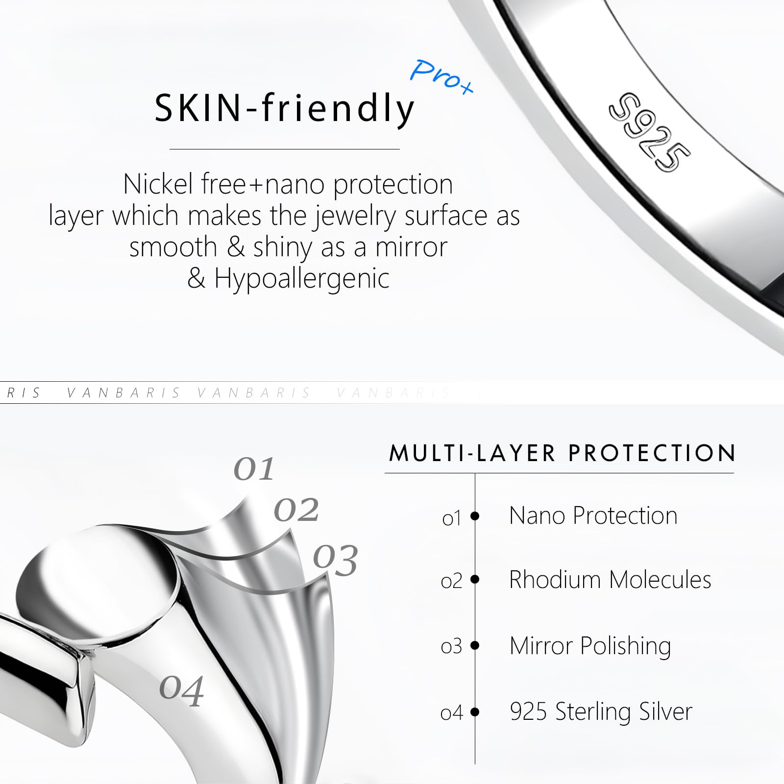 Sterling Silver Necklace Extenders for Women Necklace Extender Silver Chain Extension Bracelet Extender Sterling Silver Chain Extenders for Necklaces 3 Piece Set(1, 2, 3 inch)