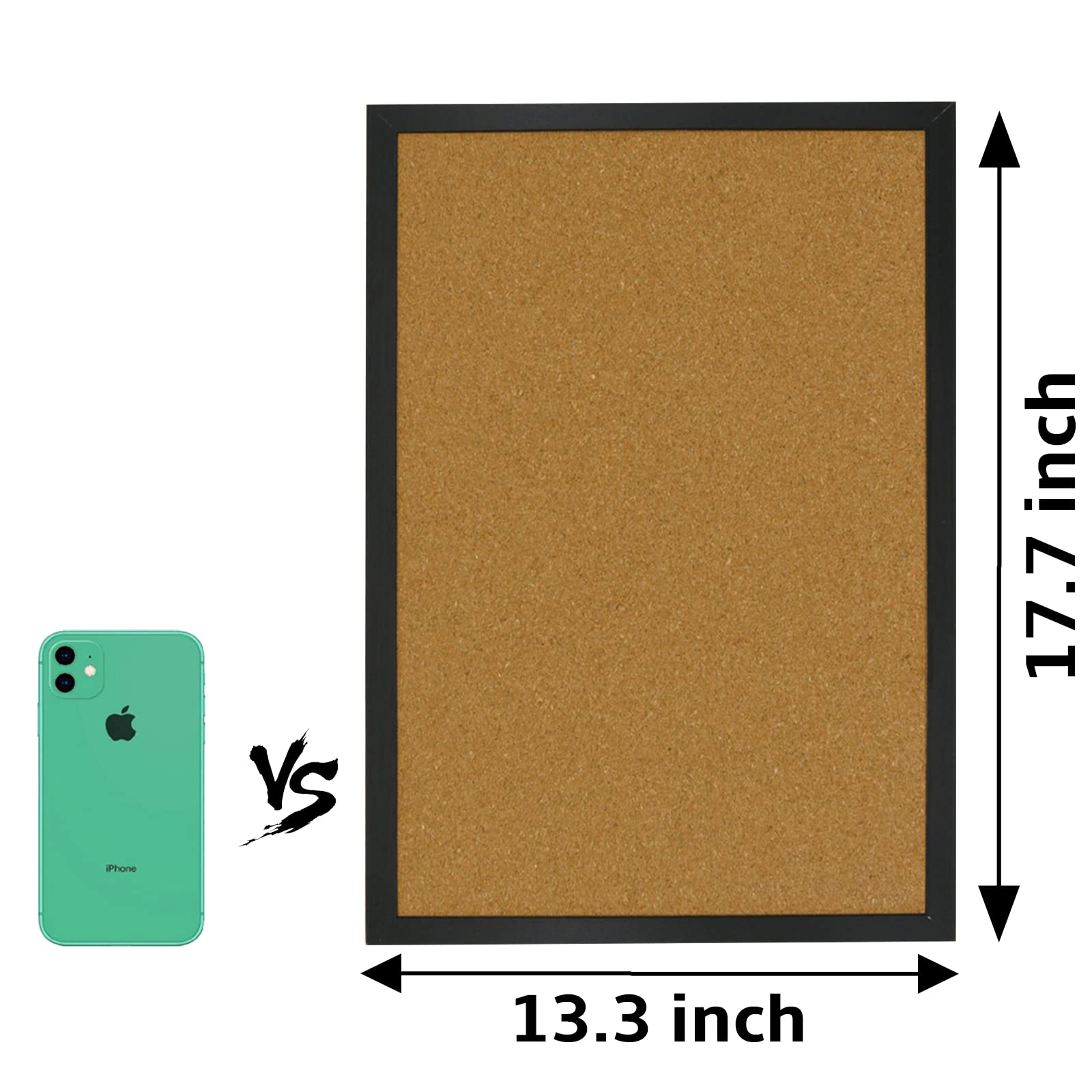 OWLKELA Cork Board Bulletin Board 17.7"X 13.3", Vision Board, Notice Pin Board, Ideal for Office & Home Decor, School Message Board or Vision Board