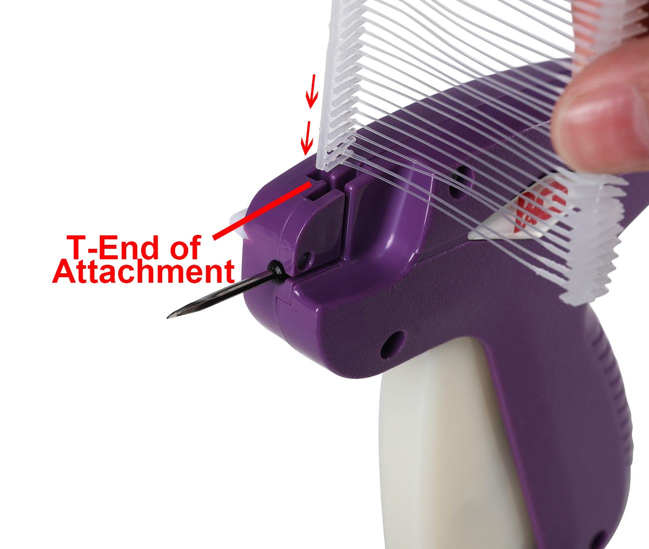 PAG Standard Tagging Gun Price Tag Attacher Gun for Clothing with 5 Needles and 2000 2" Barbs Fasteners, Purple