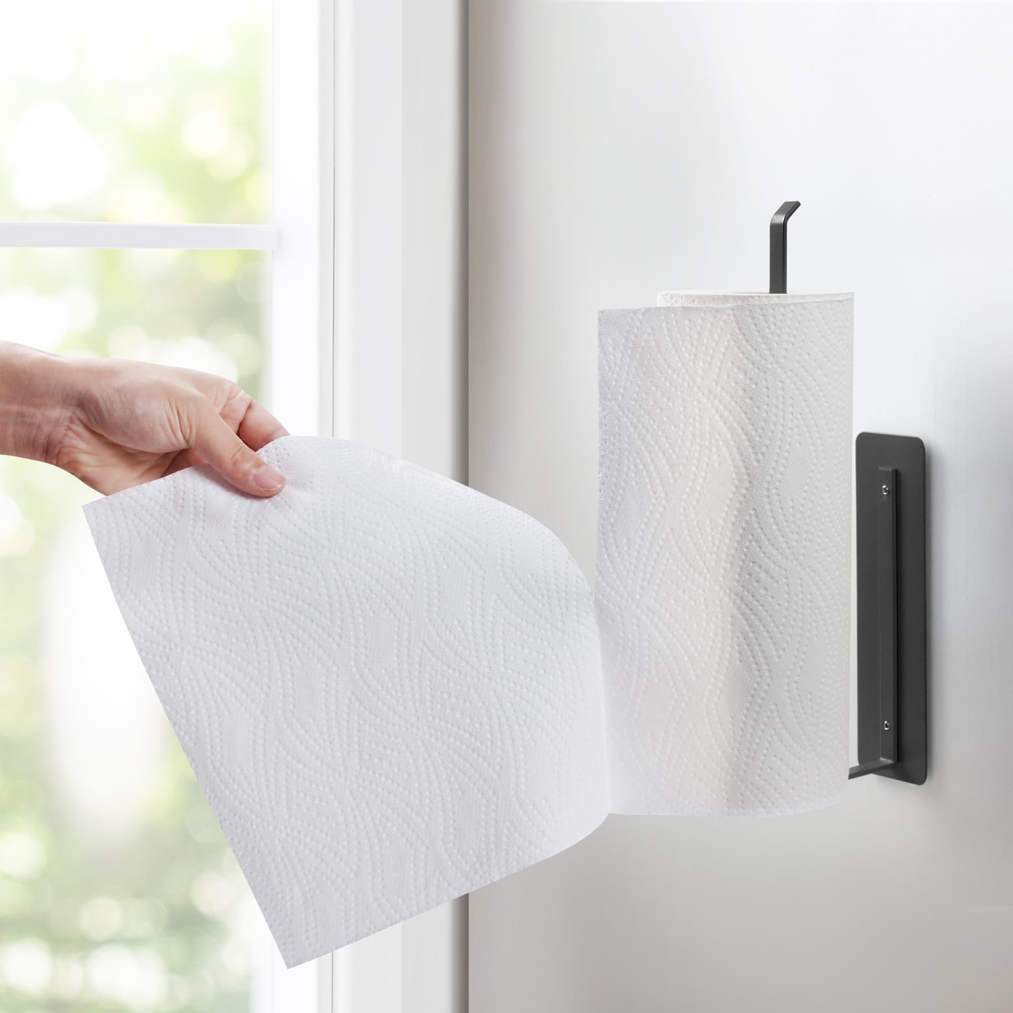 Magnetic Paper Towel Holder,Towel Bar for Refrigerator Grills Griddles RVs Tailgates, Carbon Steel with Rust-Resistant Finish,12”(L) x 3”(H),Fit Most US Paper Roll