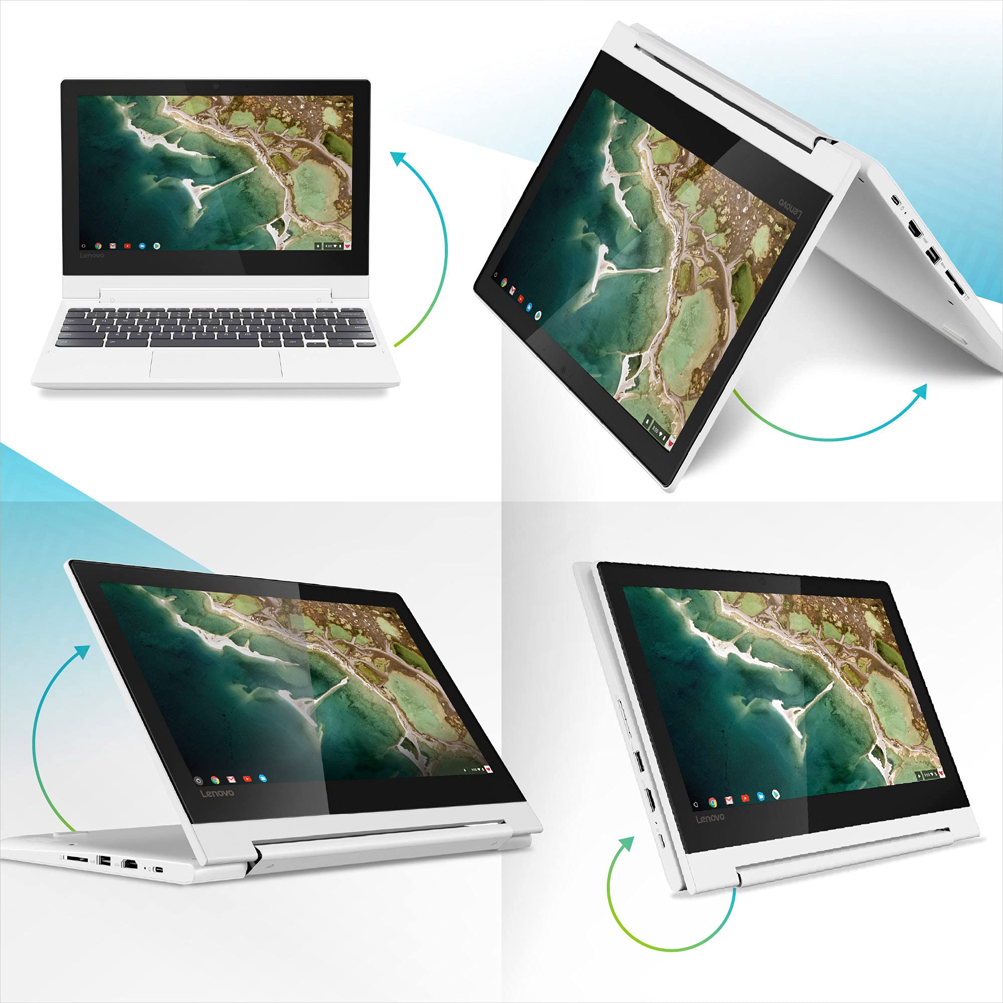 Lenovo Chromebook Flex 3 11" Laptop, 11.6-Inch HD IPS Display, MediaTek MT8173C, 4GB RAM, 64GB Storage, Chrome OS, Blizzard White