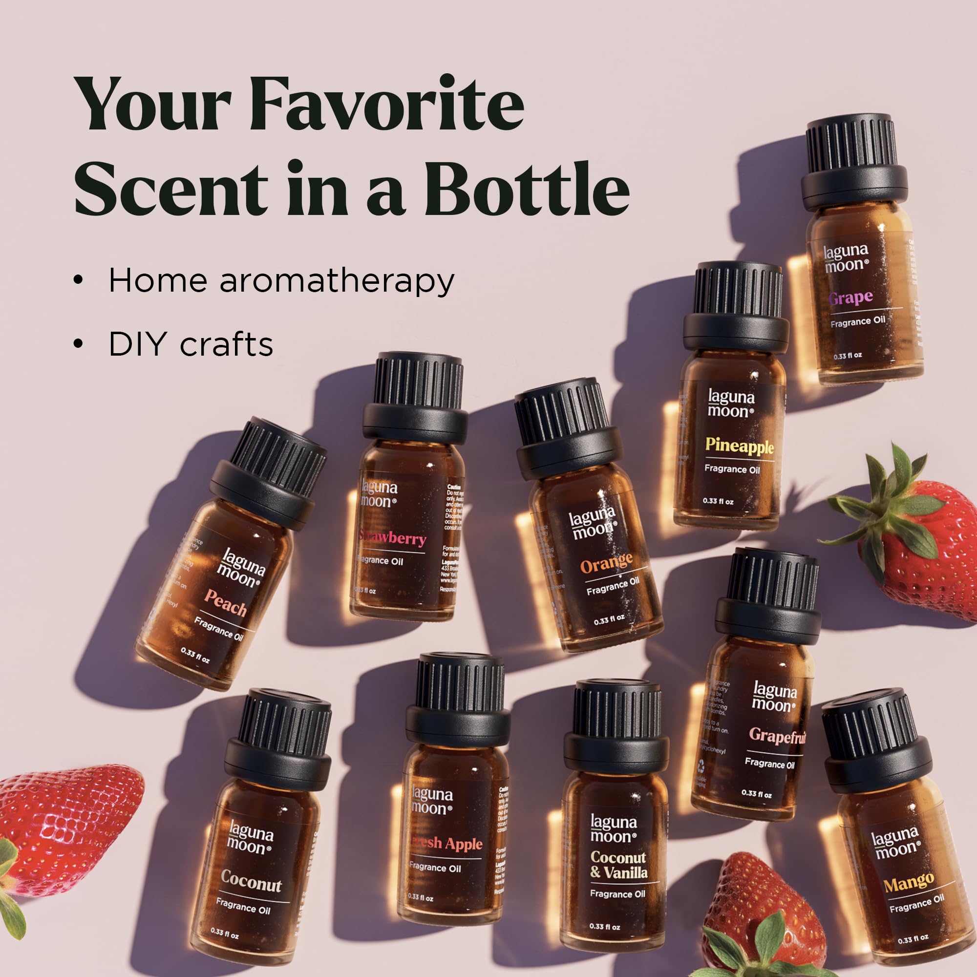 Fragrance Oil Set - Premium Grade 10 Pcs Scented Oils for Candle Making, Soap Scents, Aroma Beads, Bath Bombs, Perfume & Flavoring Oil for Lip Gloss - Organic Essential Oils with Fruity Scents (10ml)