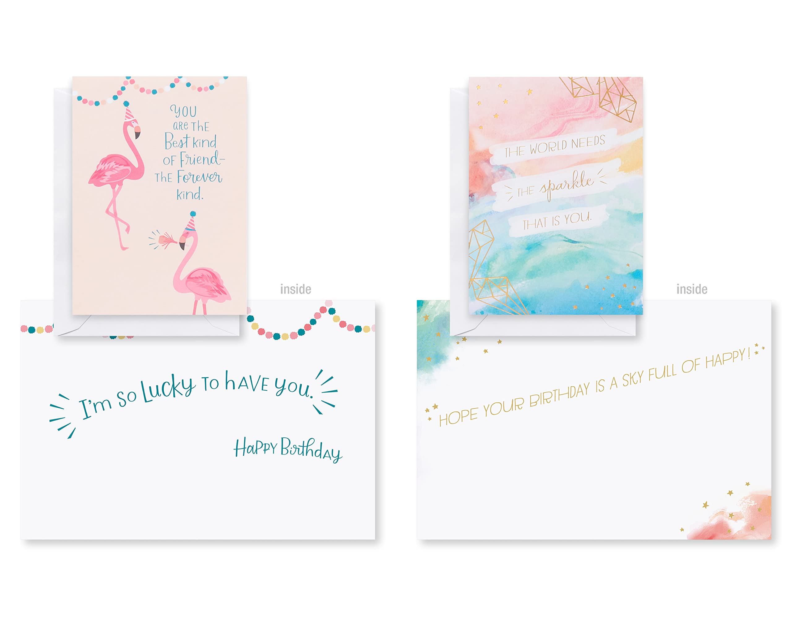 American Greetings Deluxe Birthday Card Assortment, Bright & Cheerful (40-Count)