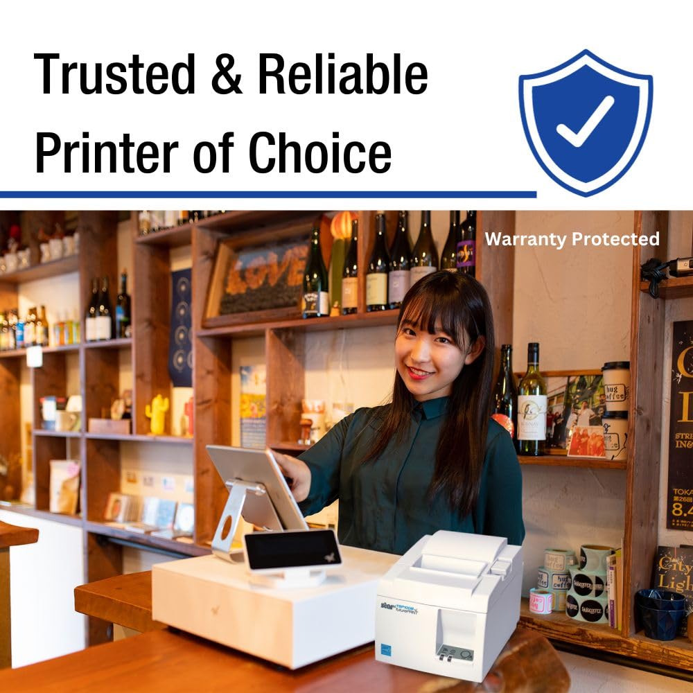Star Micronics TSP143IIIBi Bluetooth Thermal Receipt Printer for iOS, Android, and Windows with Auto-cutter and Internal Power Supply - Gray