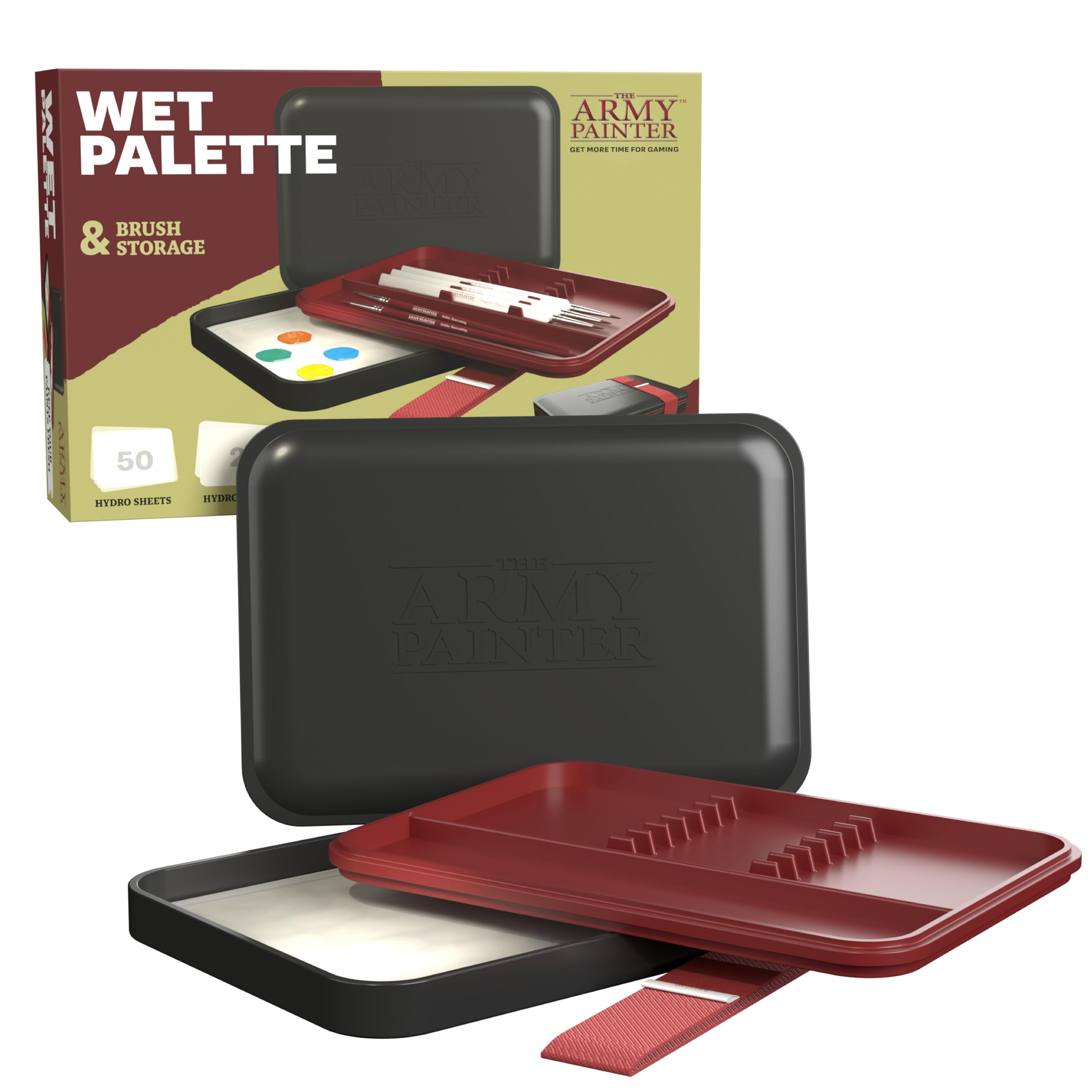 The Army Painter Hydropack Bundle Stay Wet Palette for Acrylic Painting - Acrylic Paint Palette, 50 Pcs Wet Palette Paper, and 2 Wet Pallet Sponges