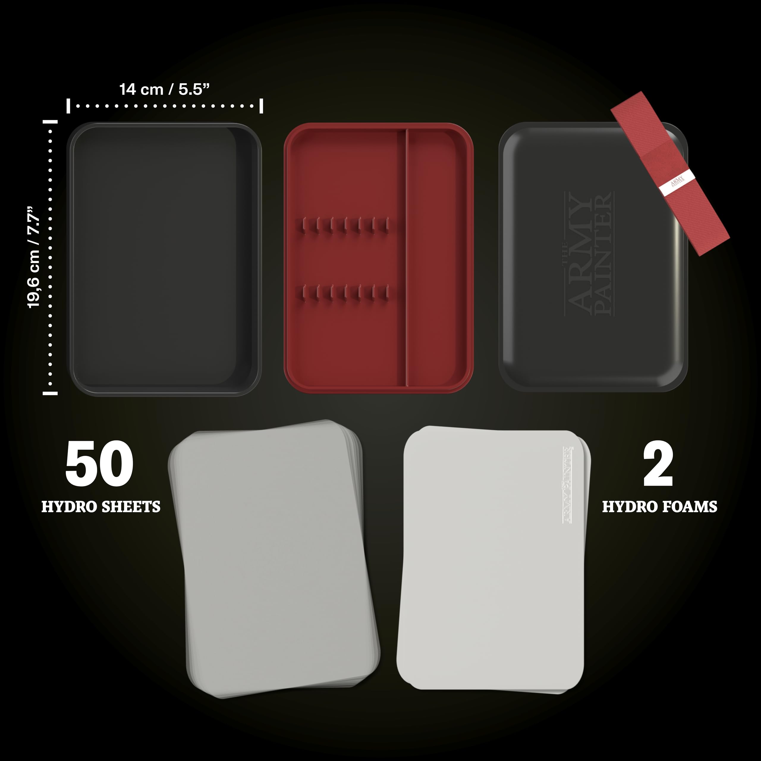 The Army Painter Hydropack Bundle Stay Wet Palette for Acrylic Painting - Acrylic Paint Palette, 50 Pcs Wet Palette Paper, and 2 Wet Pallet Sponges