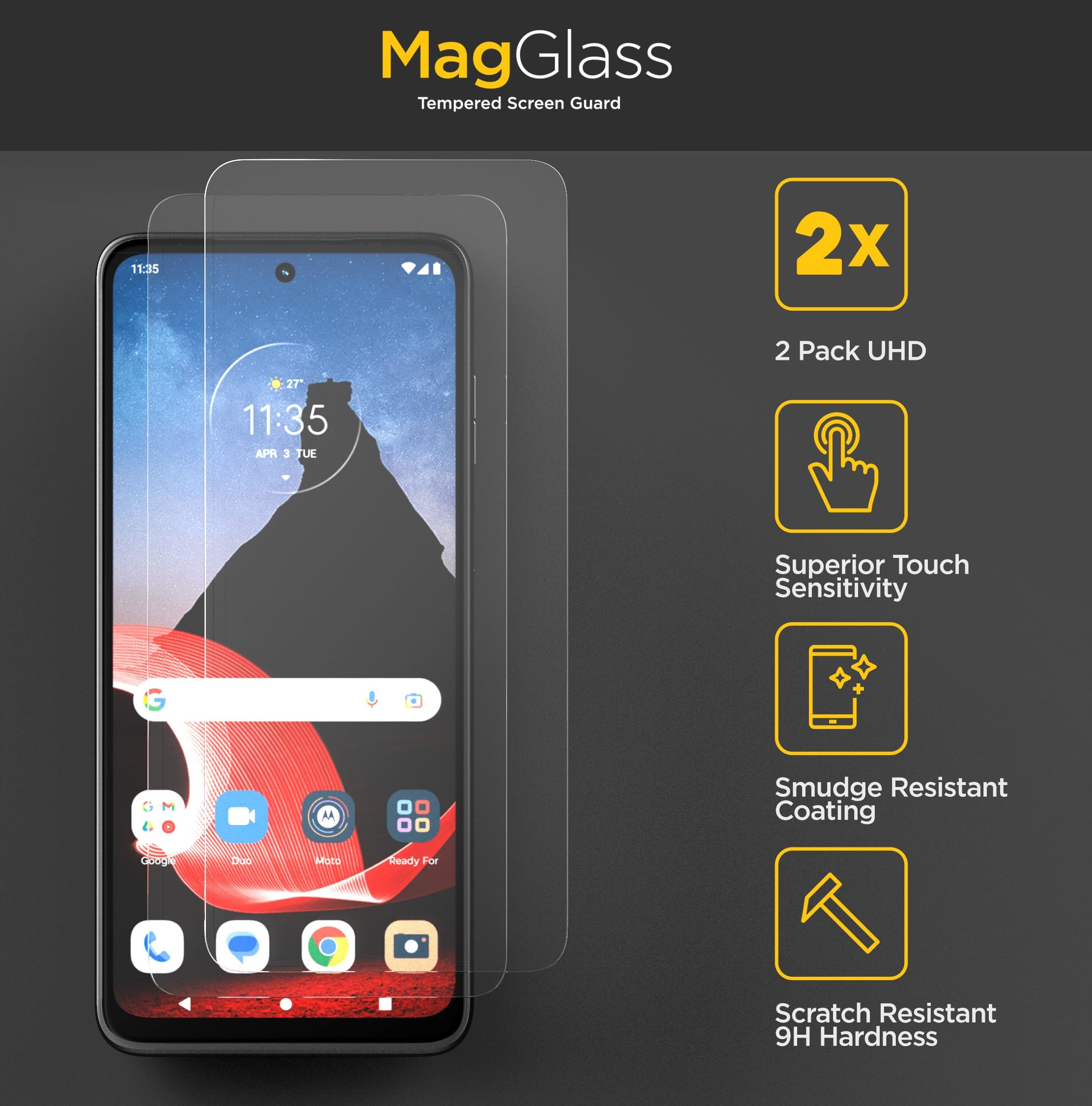 magglass Screen Protector Compatible with ThinkPhone by Motorola - 9H Tempered Glass (2 Pack)