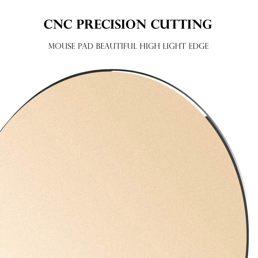 ProElife Premium Aluminum Metal Mouse Pad Mice Mat 8.66 inch (Round, Champagne Gold)
