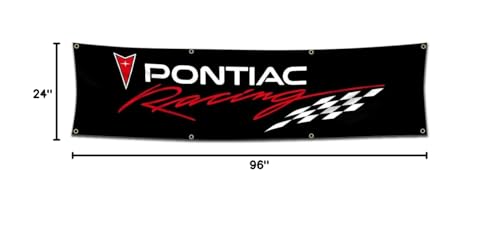 Bofanio Flag Compatible with Pontiac Flag Banner Decor Motorcycle Racing 2x8ft Banner for Garage Man Cave Dorm Room
