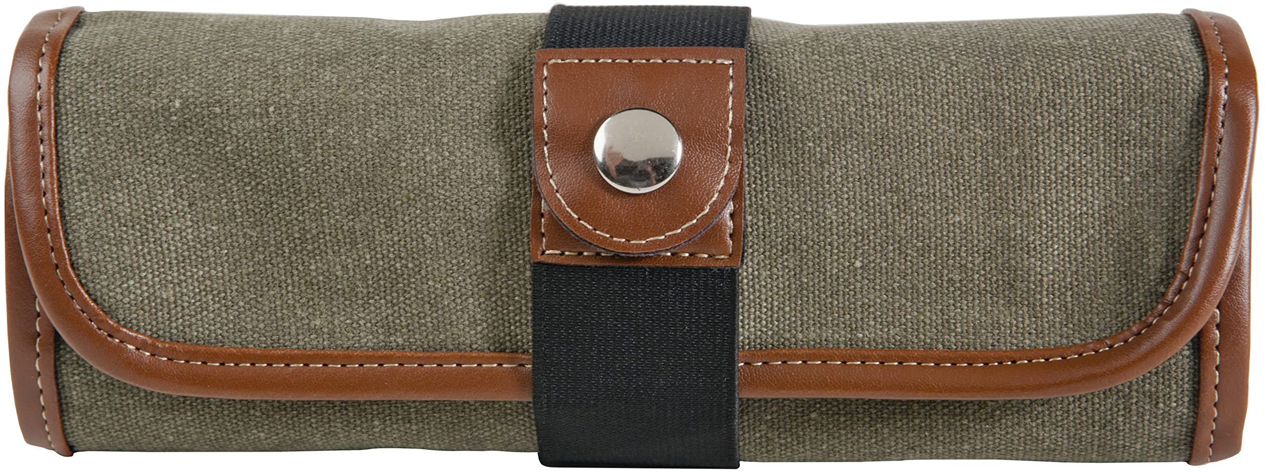 Speedball Canvas Roll Up Pencil Case, Olive W/Brown Trim, Holds Up To 36 Pencils