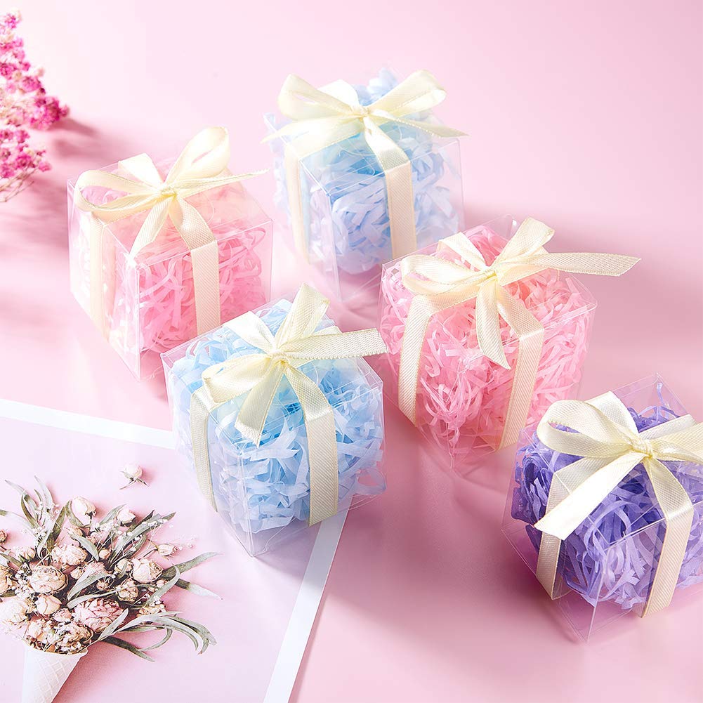 YOZATIA 25PCS Transparent Boxes 3 x 3 x 3 inch, Clear Plastic Boxes Gift Boxes for Wedding, Party and Baby Shower Favors
