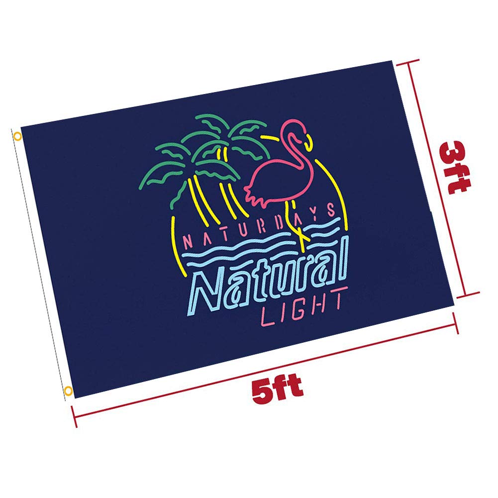 Naturdays Flag Natural Light Banner Flag Man Cave Wall Beer Flag with Brass Grommets,Outdoor Sign House Flag Polyester Yard Lawn Outdoor Decor 3x5 Ft Banner