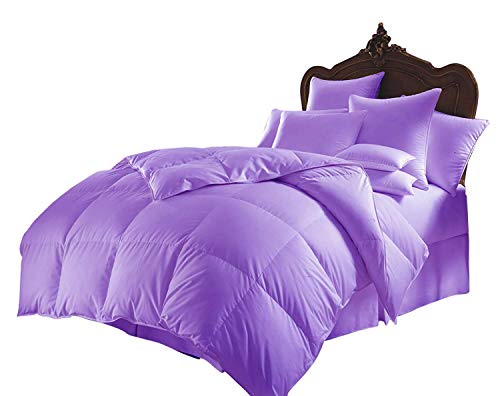 Cotton Home Depot Soft Bed in Bag 1000 Series Egyptian Cotton 5 Piece 500 GSM Warm Comforter Set (Comforter + Flat Sheet + Fitted Sheet 10'' Deep + 2 Pillow Cases) Bedding Set King Lilac