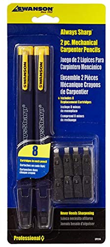 Swanson Tool Co, Inc TS149CP216 Value Pack includes Sliding T-Bevel with Stainless Rule, Hardwood Handle and a 2-Pack AlwaysSharp Carpenter Pencils with Extra Black Graphite Replacement Tips