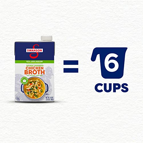 Swanson Natural Goodness 33% Less Sodium Chicken Broth, 48 oz Carton