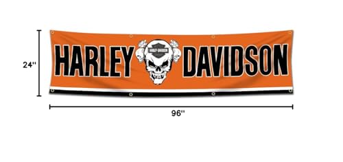 Bofanio Flag Compatible with Harley Flag Banner Davidson Flag Decor Motor Racing 2x8ft Banner for Garage Man Cave Dorm Room