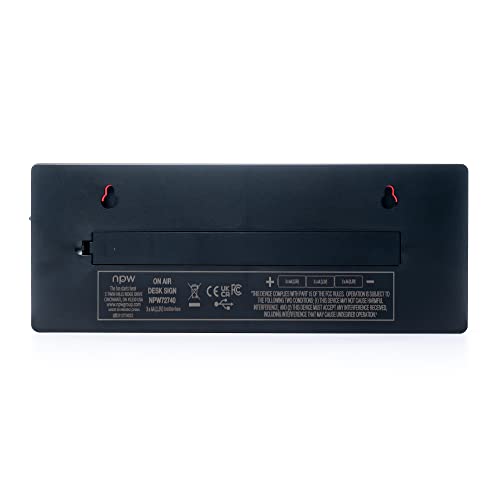 NPW On Air Sign LED Retro Light, Recording Studio Light (YouTube, Zoom Calls, Office, WFH, Streaming, Broadcast), USB or Battery Powered, Wall Mount or Desk Top