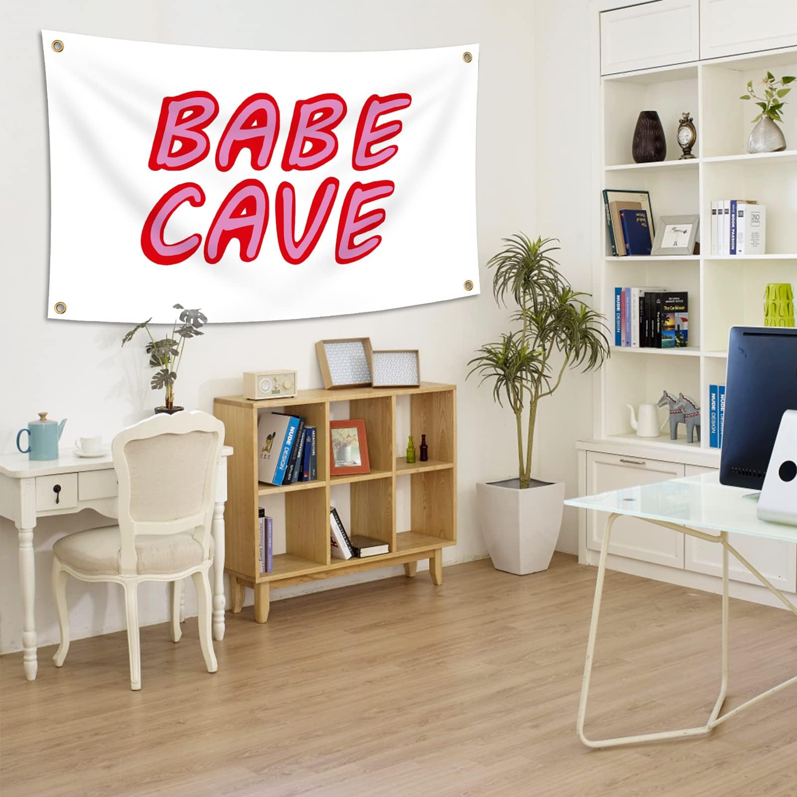 Babe Cave Flag 3x5 Feet Flag Funny Poster Durable Man Cave Wall Flag with 4 Brass Grommets This beautiful entertaining banner flag for College Dorm Room Decor,Outdoor, events, festivals..
