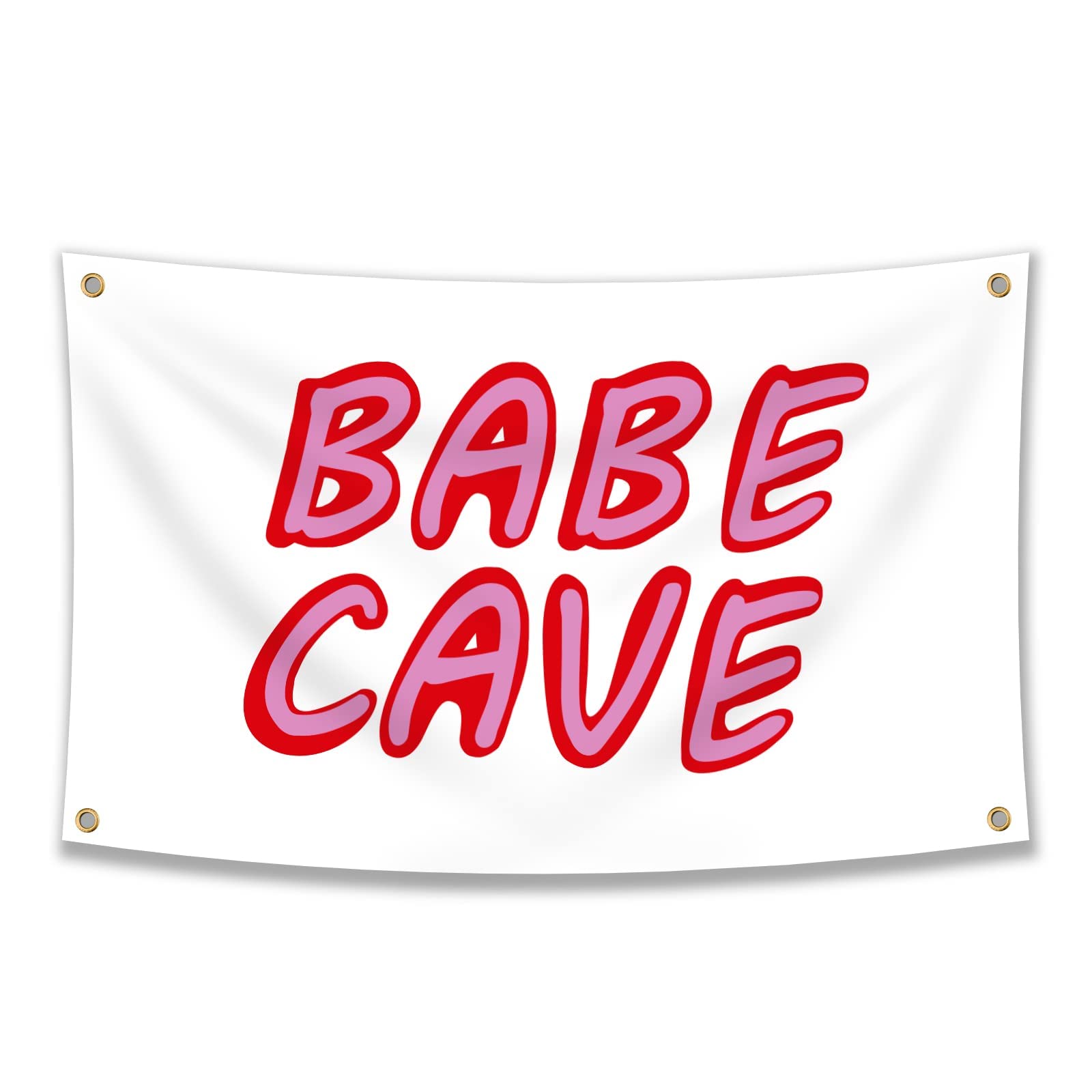 Babe Cave Flag 3x5 Feet Flag Funny Poster Durable Man Cave Wall Flag with 4 Brass Grommets This beautiful entertaining banner flag for College Dorm Room Decor,Outdoor, events, festivals..