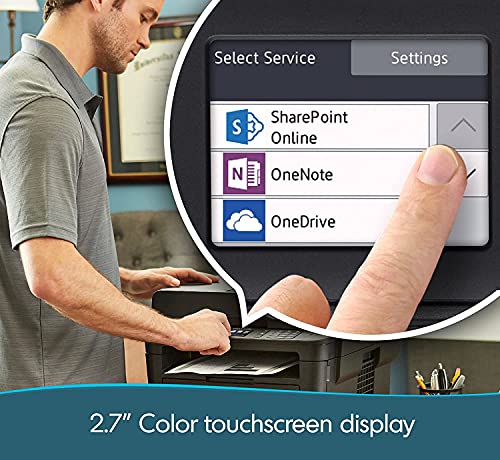 Brother L-2730DW Series Compact Monochrome All-in-One Laser Printer I Print Copy Scan Fax I Wireless I Mobile Printing I Auto 2-Sided Printing I ADF I 2.7" Touchscreen I 36 ppm + Printer Cable