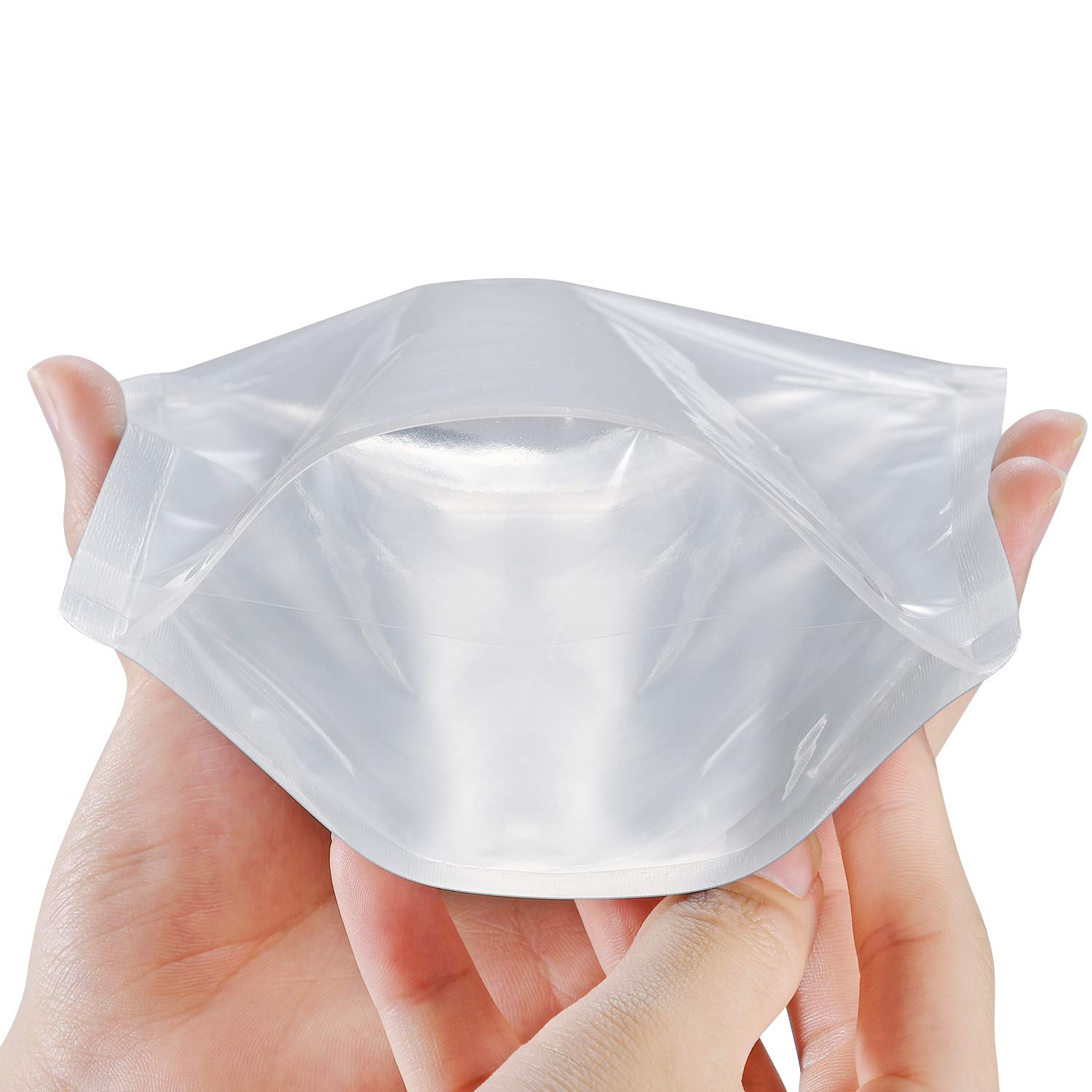 LZLPACKING 100 Pieces Smell Proof Mylar Bags- Resealable Packaging Pouch Bag with Clear Window for Food Storage,stand up pouch bags,Lipgloss,Eyelash Jewelry Electronics Storage(6×9 Inch)
