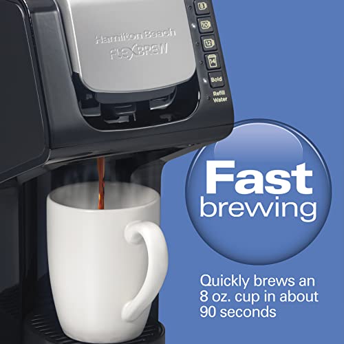Hamilton Beach Gen 4 FlexBrew Single-Serve Coffee Maker with Removable Reservoir, Compatible with Pod Packs and Grounds, 50 oz, 4 Fast Brewing Options, Black