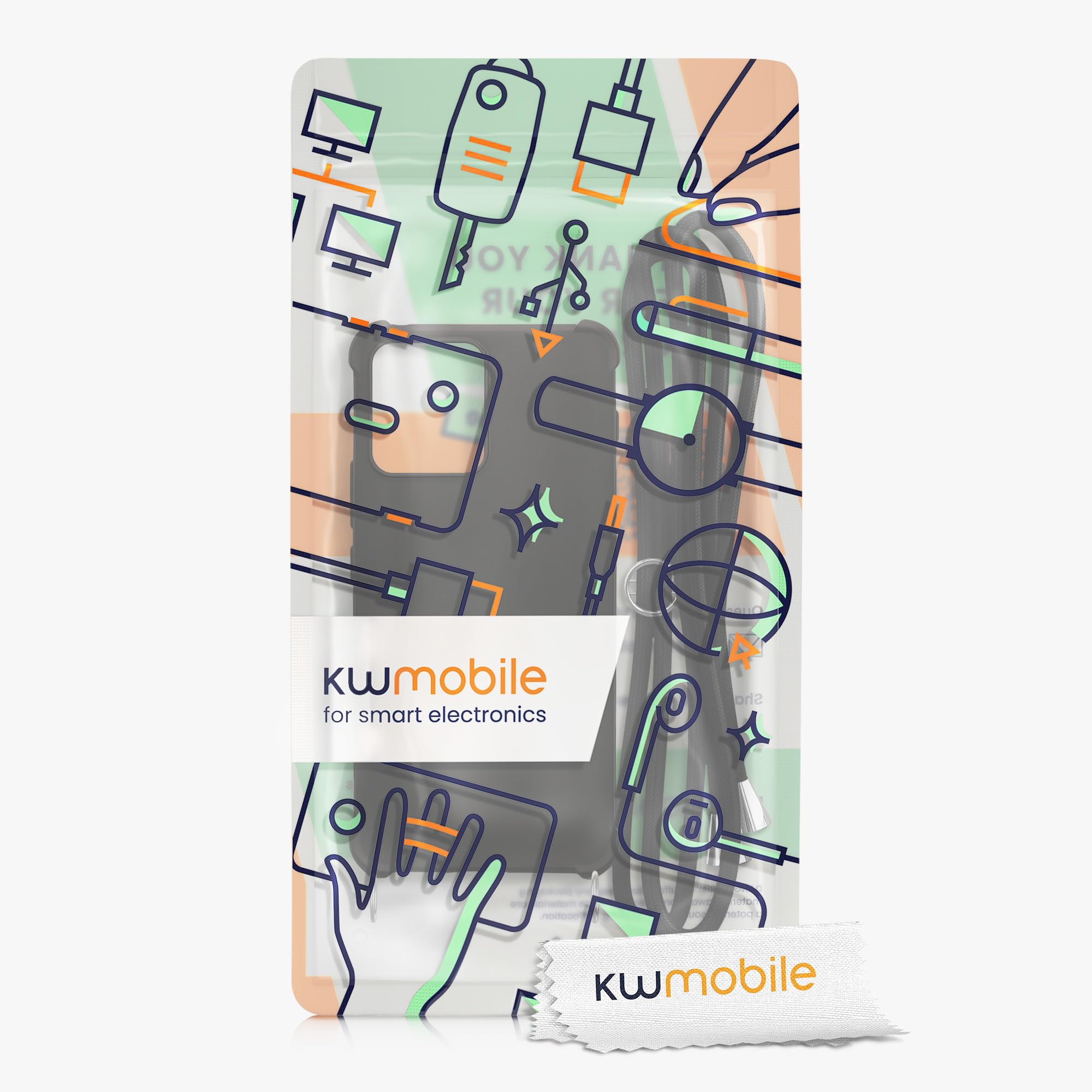 kwmobile Crossbody Case Compatible with Motorola ThinkPhone Case - TPU Silicone Cover with Strap - Black