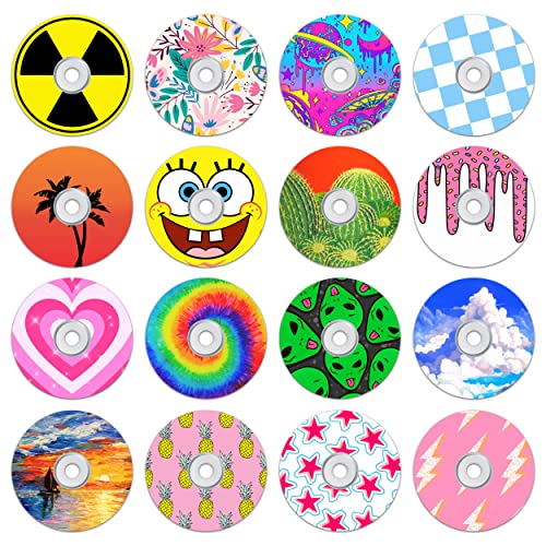 HK Studio Indie Records for Wall Aesthetic 5.1" Pack 16 - PVC, CD Size Hippie Record Wall Decor for Dorm, Wall Collage Kit, Boy & Girl Room - Aesthetic Room Decor