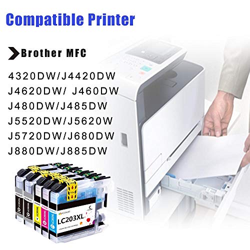 ICOMJET Compatible Ink Cartridge Replacement for Brother LC203 LC203XL Work for Brother J5520DW J460DW MFC-J480DW MFC-J880DW MFC-J485DW MFC-J680DW MFC-J4620DW MFC-J5720DW Printers (10 Pack)
