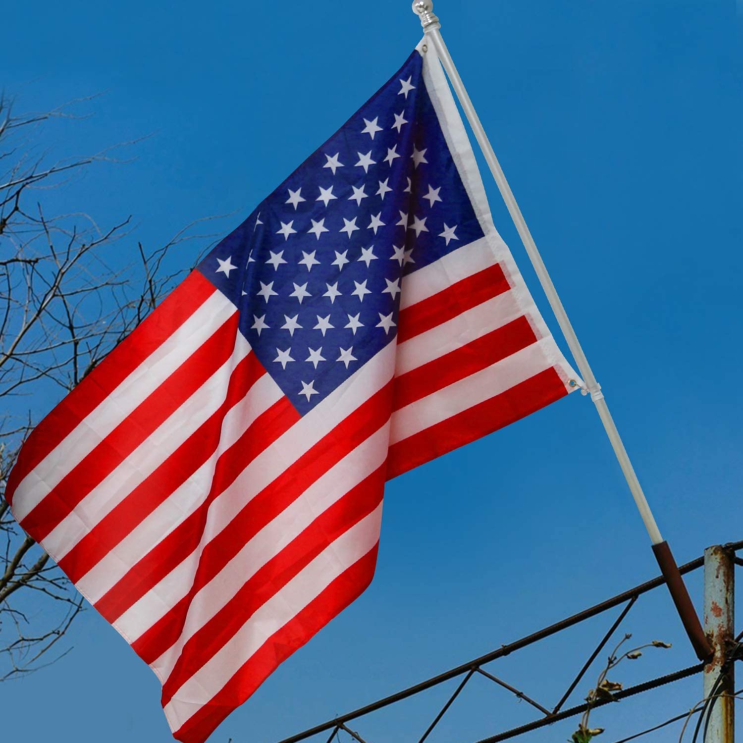 5x3 Ft American Outdoor Flag US Flag Bright Color and UV Fade Proof Canvas Header and Double Stitched - USA Flags with Brass Grommets