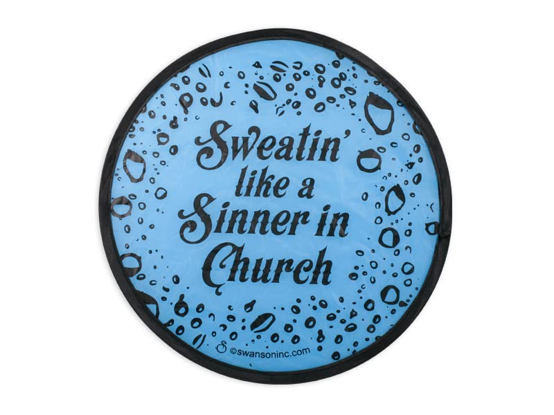 Swanson Christian Products - Parlor and Church Foldable Hand Fan - Modern Style - Sweatin' - (Package of 6)