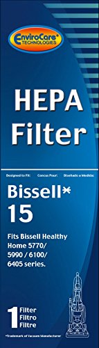 EnviroCare Replacement HEPA Vacuum Cleaner Filter Designed to Fit Bissell Style 15 Healthy Home and Heavy Duty Series vacuums