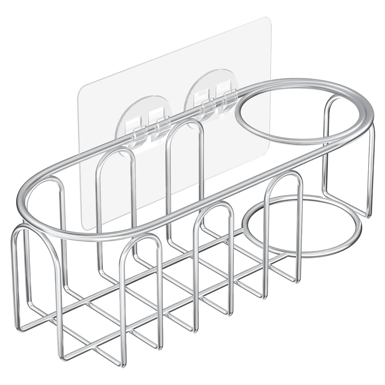 stusgo Sponge Holder, 2 in 1 Sink Sponge Holder for Kitchen Sink, Adhesive Kitchen Sponge Holder, SUS304 Stainless Steel Rustproof Sink Caddy, Kitchen Sponge Caddy Sink Organizer No Drilling