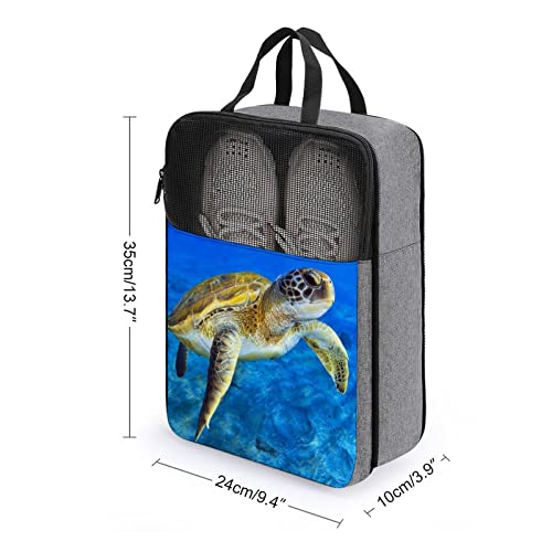 Frcavbin Hawaiian Sea Animal Green Turtle Travel Shoe Bag Shoes Carrier with Handle and Zipper Foldable Shoe Puches Organizer for Home storage School starts