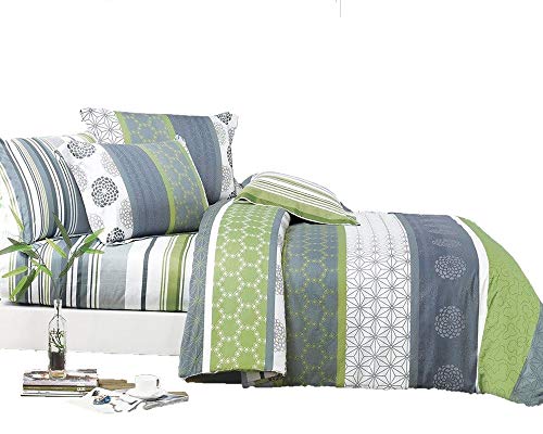 Swanson Beddings Serene 3-Piece 100% Cotton Bedding Set: Duvet Cover and Two Pillow Shams (Queen)