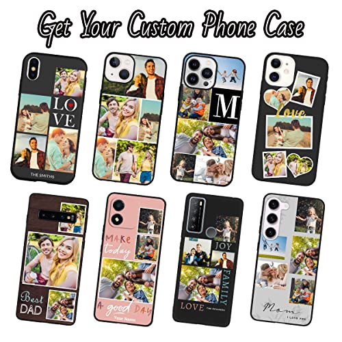 Custom Phone Case for Motorola ThinkPhone, Anti-Scratch TPU Soft Shock-resistand Protective Case Personalized Customized Multi-Picture Case Anniversary Xmas Birthday Present, Black
