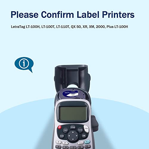 ISTAR Compatible Label Tape Replacement for Dymo Letratag Refills Paper 91330 10697 (S0721510) to use with Label Maker LT-100H LT-100T, 0.47 Inch (12mm) x 13.1 Feet (4m), Black on White, 7-Pack