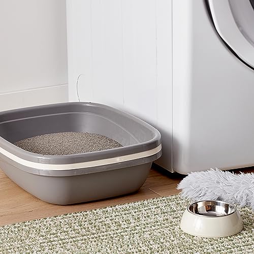 Amazon Basics Sifting Scoop-Free Easy-to-Clean Cat Litter Box, Large, Gray