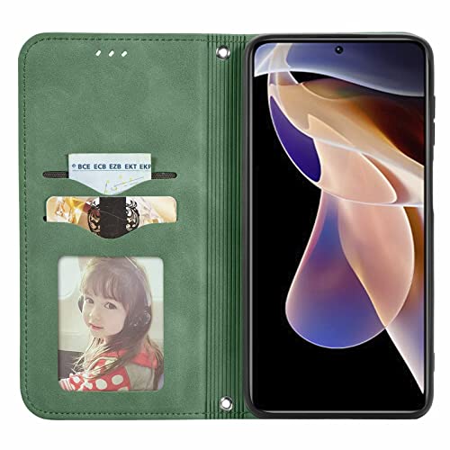 YBROY Case for Motorola ThinkPhone, Magnetic Flip Leather Premium Wallet Phone Case, with Card Slot and Folding Stand, Case Cover for Motorola ThinkPhone.(Green)