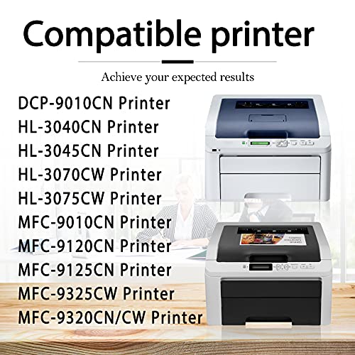 4 Pack (1BK+1C+1M+1Y) TN210 Toner Compatible TN210BK TN210C TN210M TN210Y Toner Cartridge Replacement for Brother HL- 3070CW 3075CW 3040CN 3045CN MFC-9010CN 9120CN 9125CN Printer