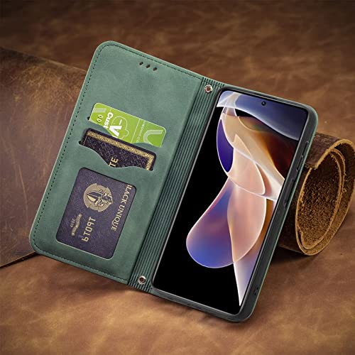 YBROY Case for Motorola ThinkPhone, Magnetic Flip Leather Premium Wallet Phone Case, with Card Slot and Folding Stand, Case Cover for Motorola ThinkPhone.(Green)