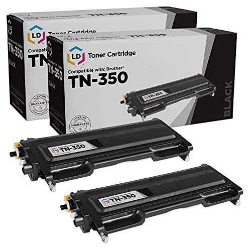 LD Compatible Toner Cartridge Replacement for Brother TN350 (Black, 2-Pack)