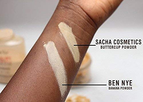 Sacha BUTTERCUP Setting Powder. No Ashy Flashback. Blurs Fine Lines and Pores. Loose, Translucent Face Powder to Set Makeup Foundation or Concealer. For Medium to Dark Skin Tones, 1.25 oz.
