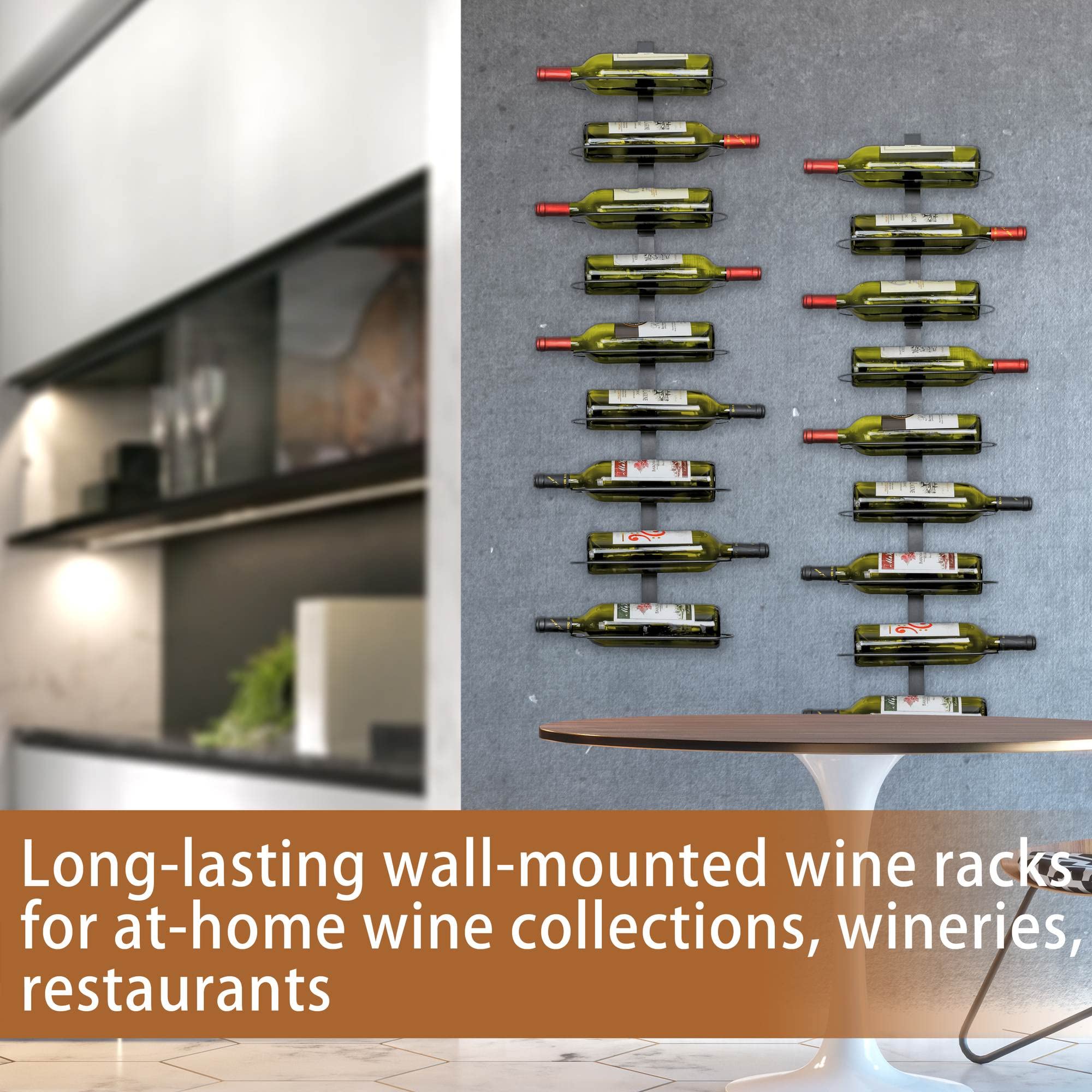 AQAREA Wall Mount Wine Rack Organizer, Wine Holder Wall Mounted, Wine Storage Display, Wine Rack Holder