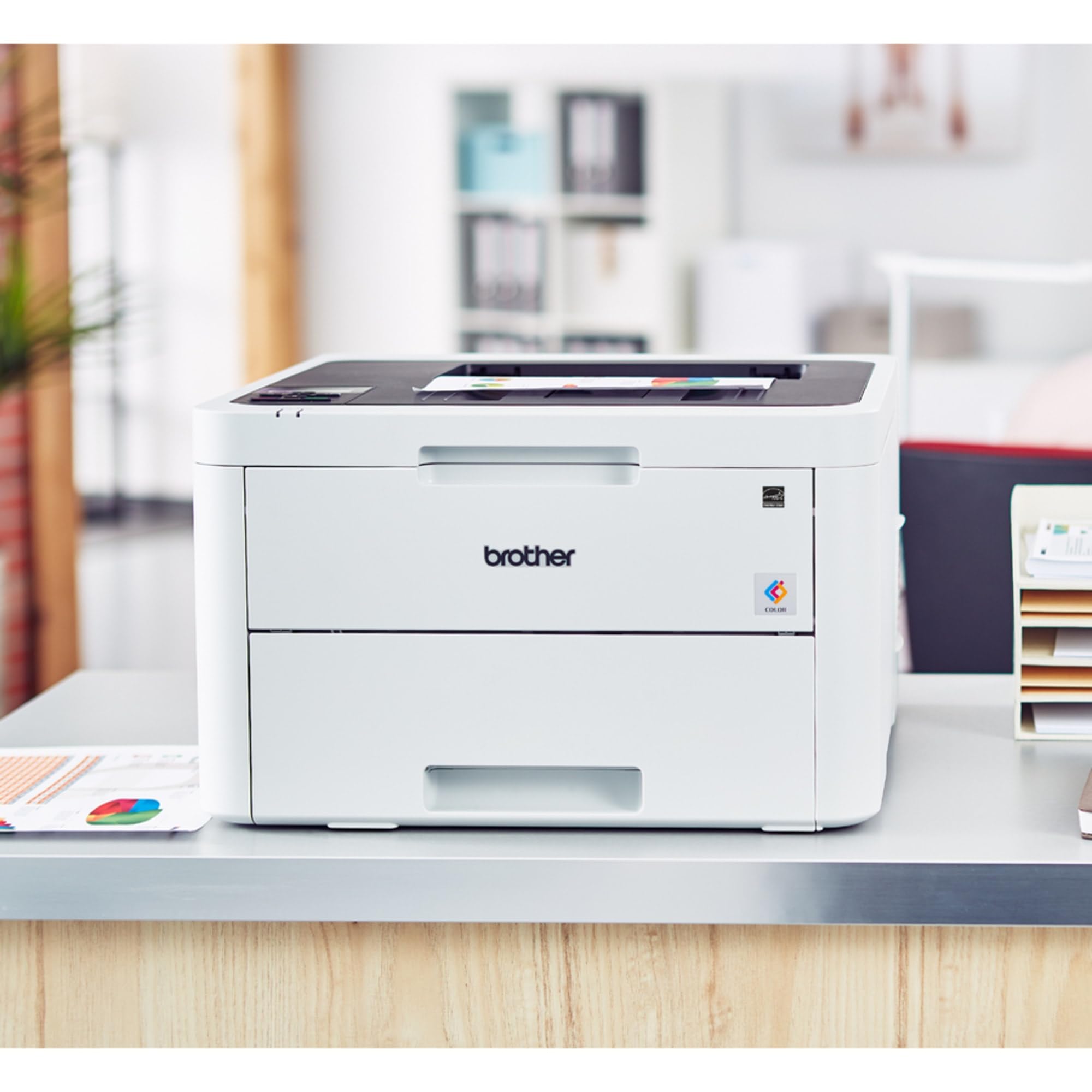 Brother HL-L3230CDW Compact Digital Color, Providing Laser Printer Quality Results with Wireless Printing and Duplex Printing, Amazon Dash Replenishment Ready, White