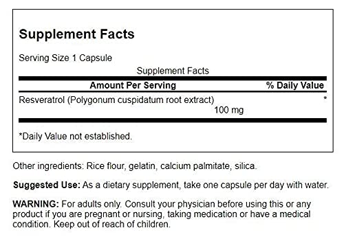 Swanson Resveratrol 100 100 Milligrams 30 Capsules (2 Pack)